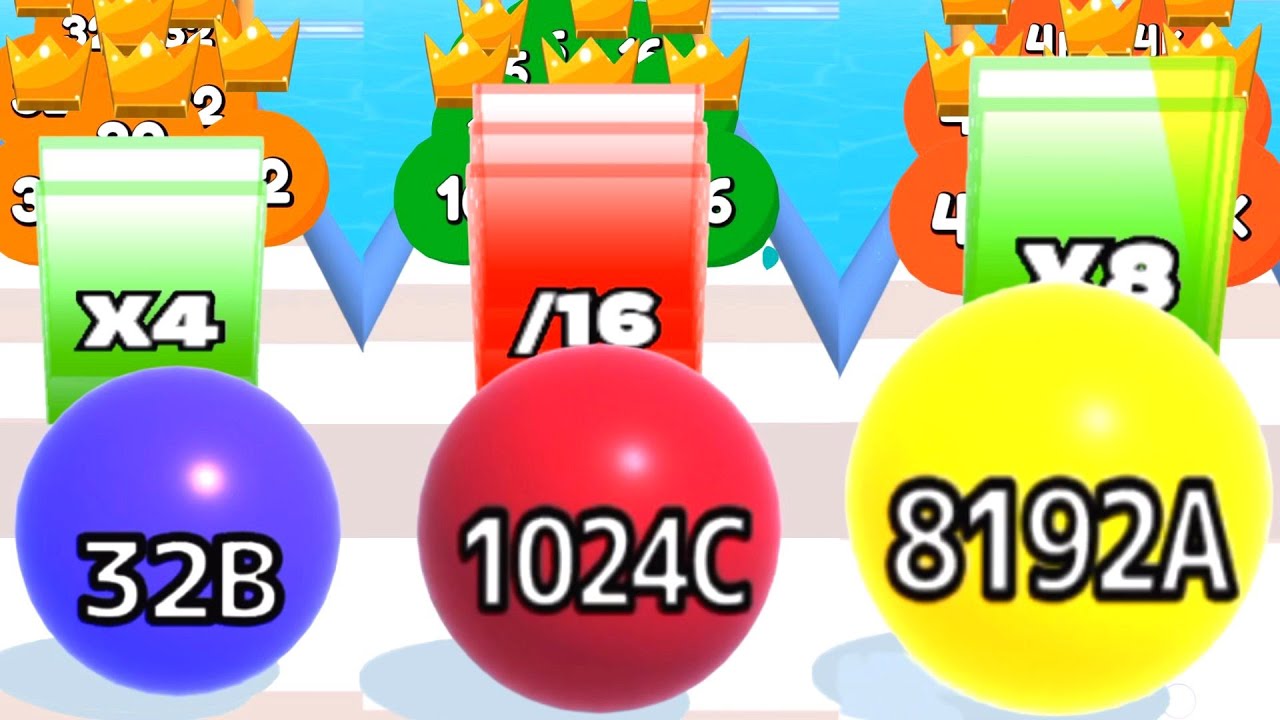 Satisfying mobile game video ball run 2048 -ball run infinity gameplay walkthrough part 11 - YouTube
