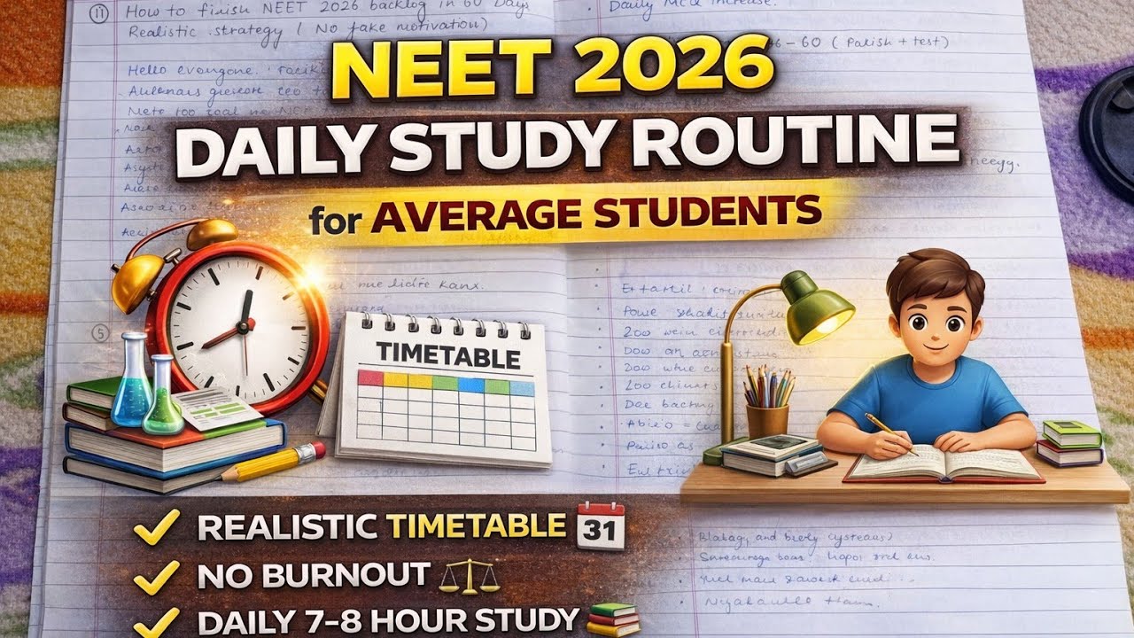 NEET 2026 Zero Backlog Daily Timetable | December–January Study Routine | Late Starters Plan🔥💪🎯 ...
