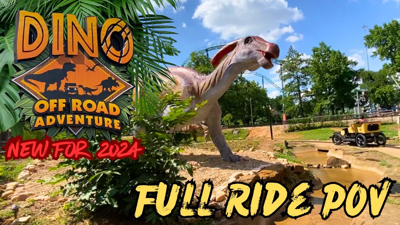Six Flags Over Texas NEW Dino Off-Road Adventure On-Ride POV - YouTube