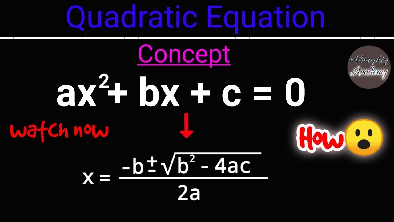 Sridharacharya formula | How to drive the sridharacharya formula ...