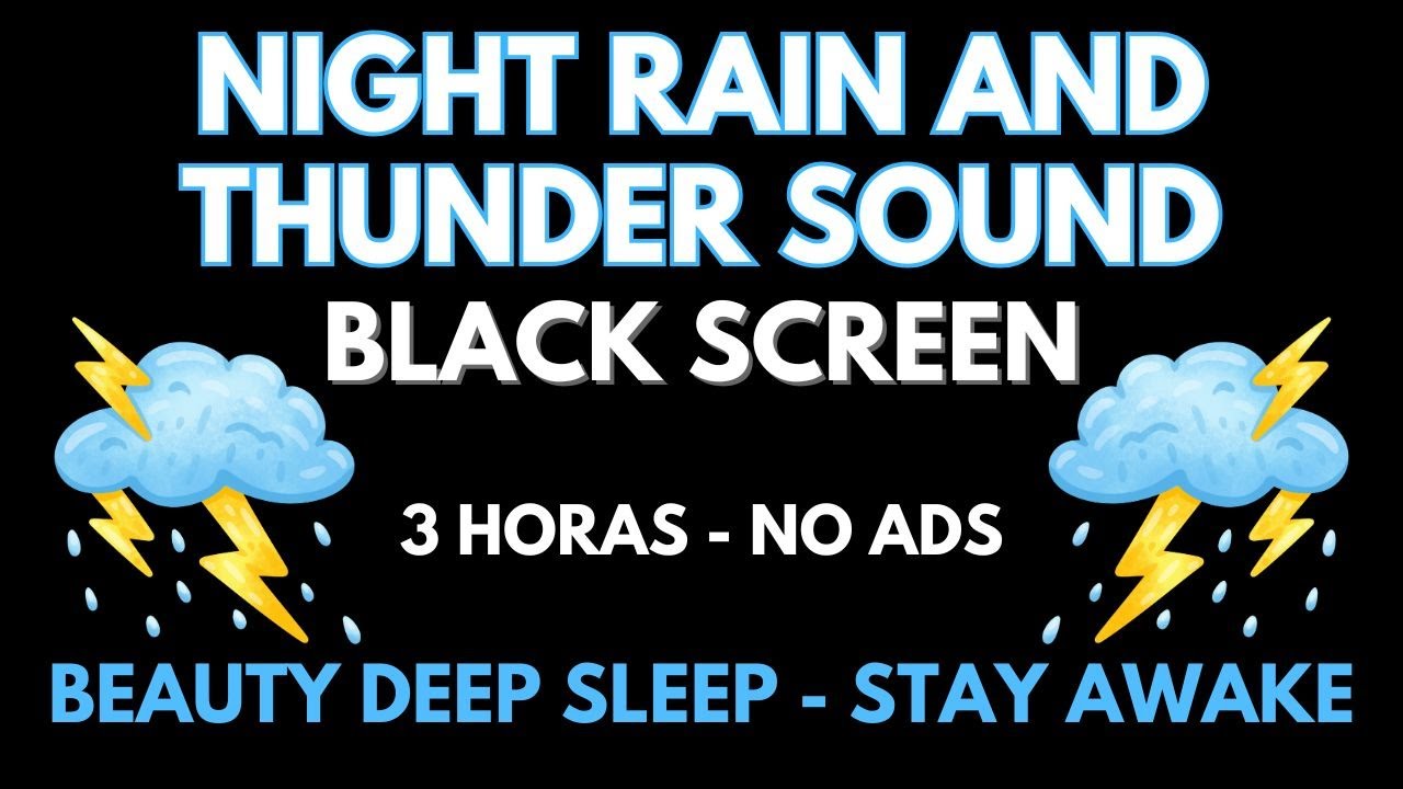 Soothing Rain And Thunder Sound For Sleep Relaxation With Black Screen ...