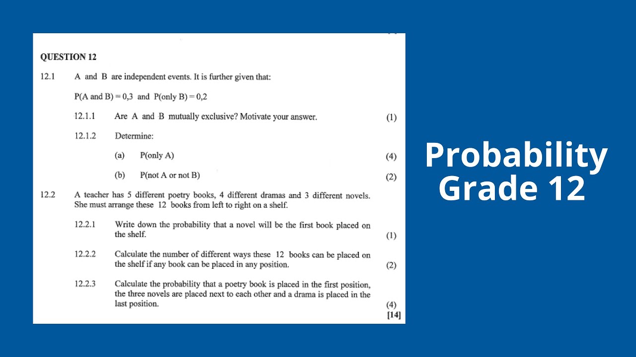 Probability, Venn Diagram, Counting... Grade 12 Mathematics November ...