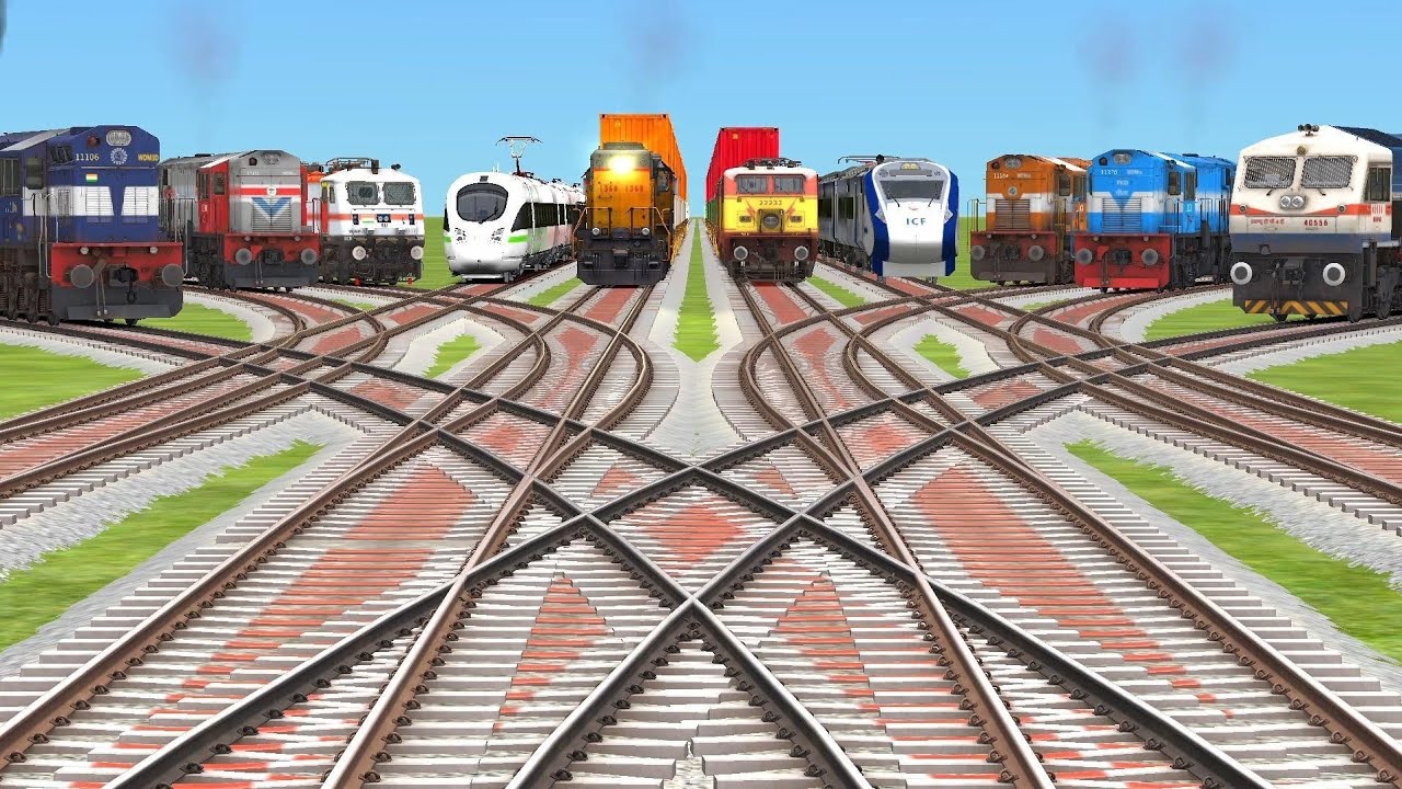 TEN EXPRESS&FREIGHT TRAINS PASSING ON DAIMOND〽️ RAILROAD TRACK | train ...