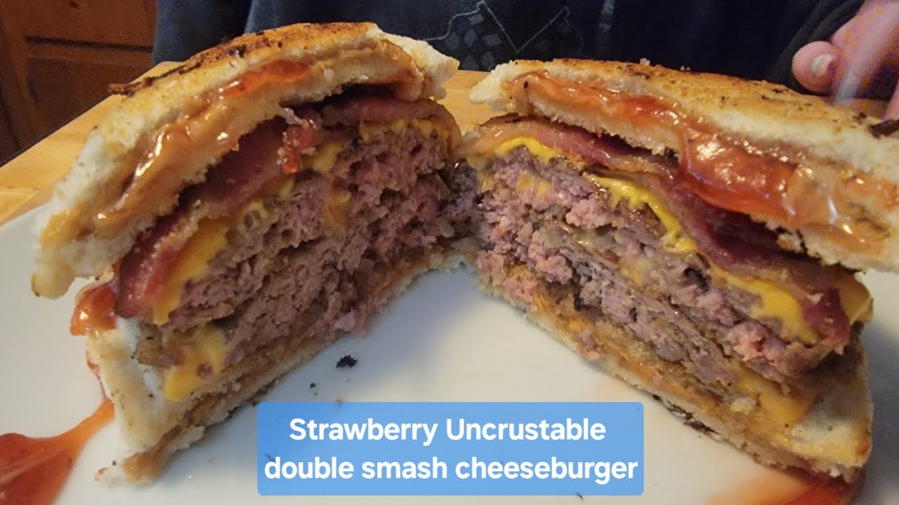 Strawberry Uncrustable Smash Cheese Burger #castironwednesday # ...
