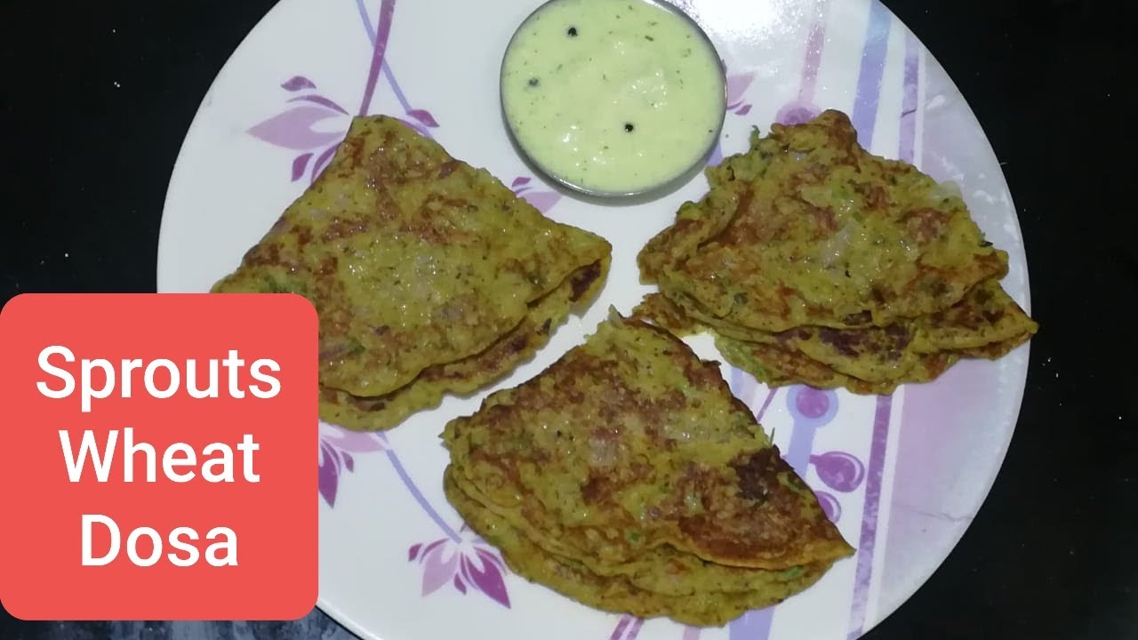 Sprouts Dosa | Sprouts Wheat Dosa | How to make Kids eat Sprouts ...