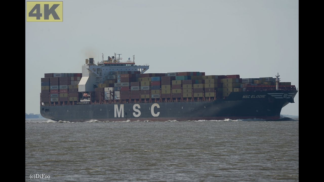 MSC ELODIE - Shipspotting Germany 🇩🇪 IMO 9704972 - River Elbe near City ...
