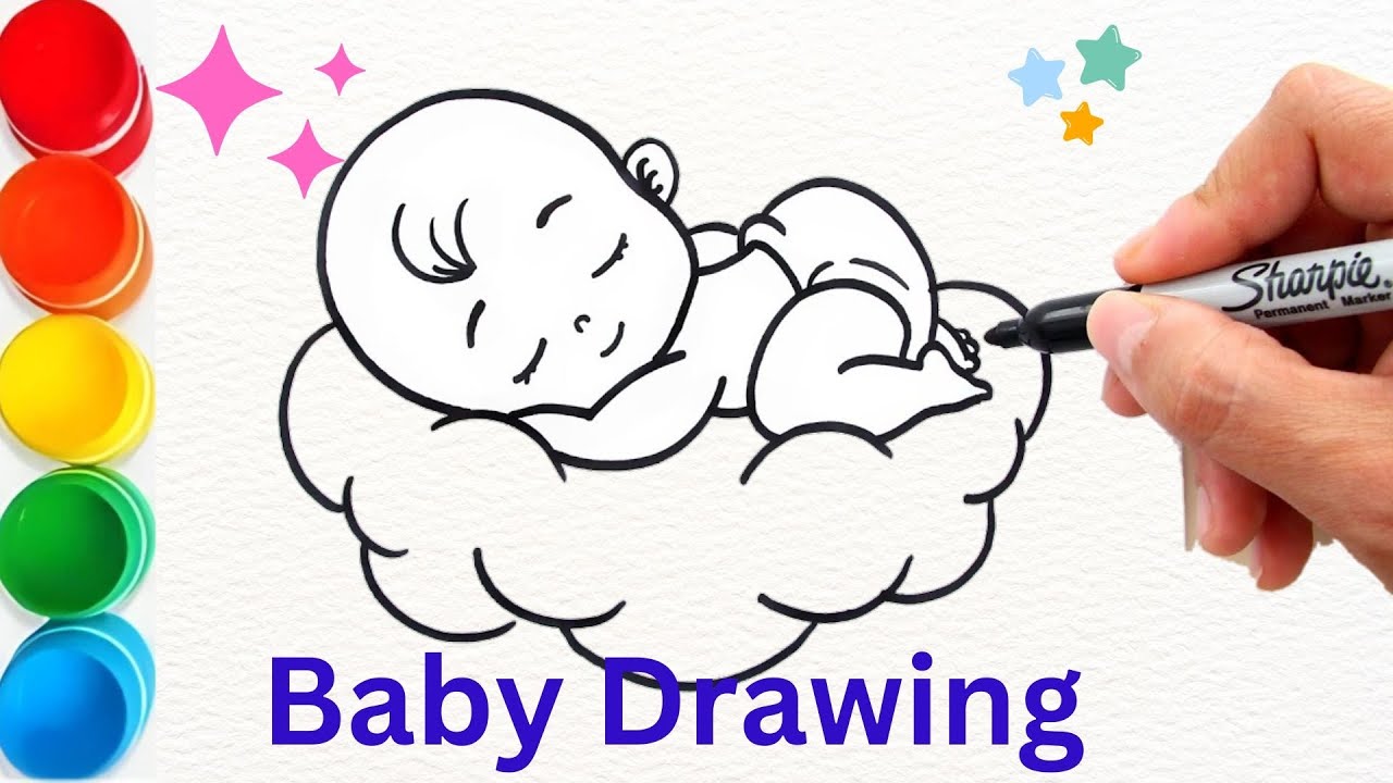 How to draw a baby BOY- Easy Tutorial for kids and Toddlers ...