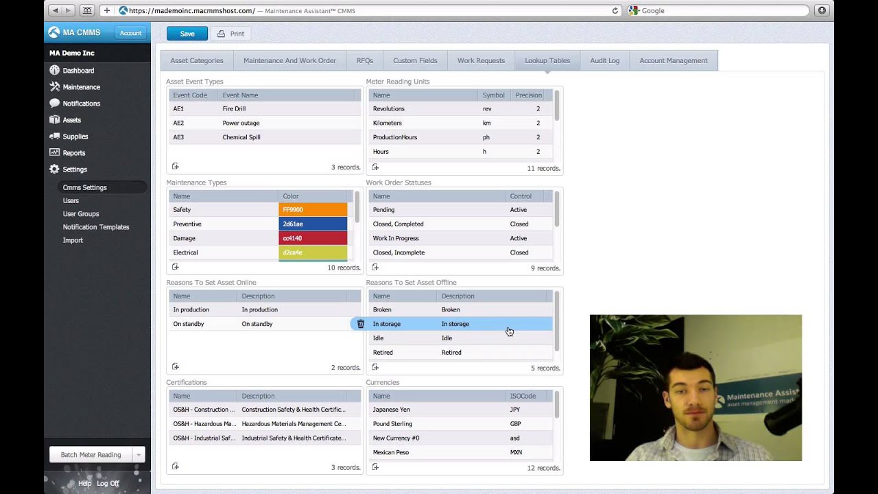 Work-order statuses in Maintenance Assistant CMMS - YouTube
