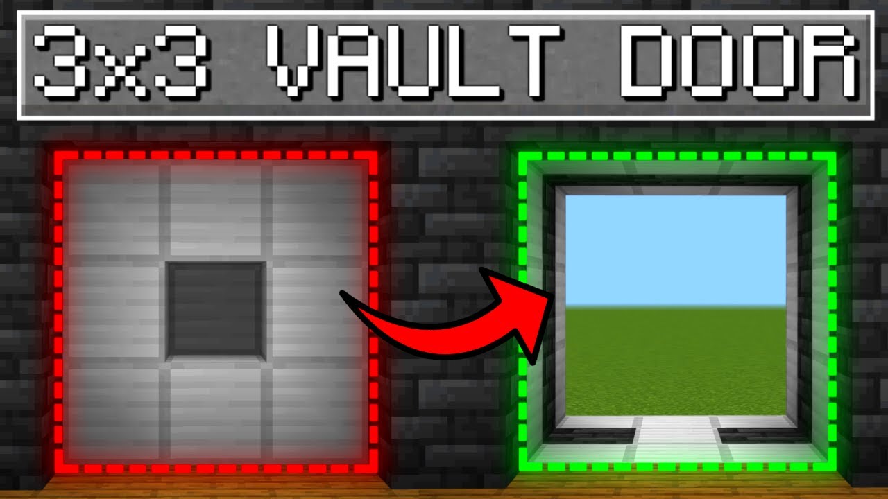 🦅 EASY 3x3 Vault Door Tutorial | Minecraft Bedrock 1.21! - YouTube
