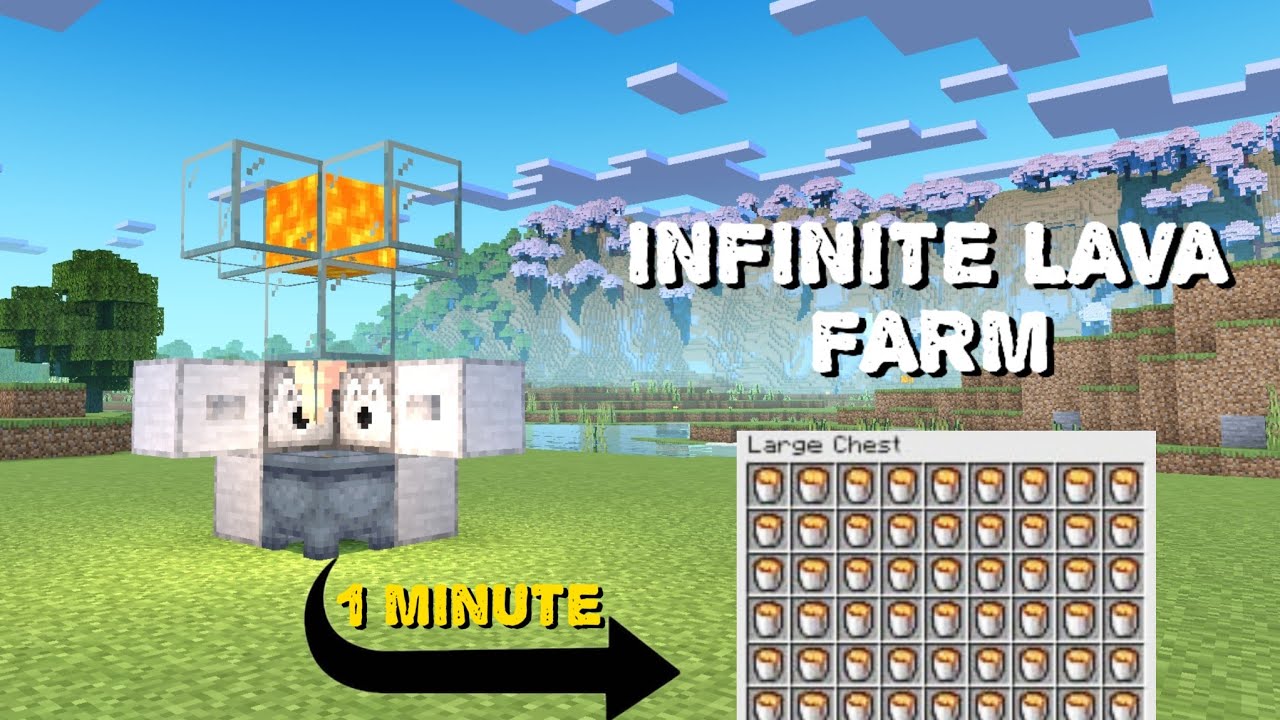 INFINITE 1.21 LAVA FARM TUTORIAL in Minecraft Bedrock (MCPE/Xbox/PS4 ...