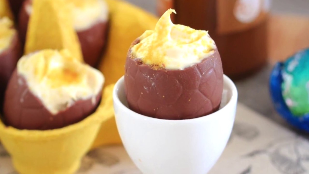 Salted Caramel Mousse Easter Egg Cups Recipe - YouTube