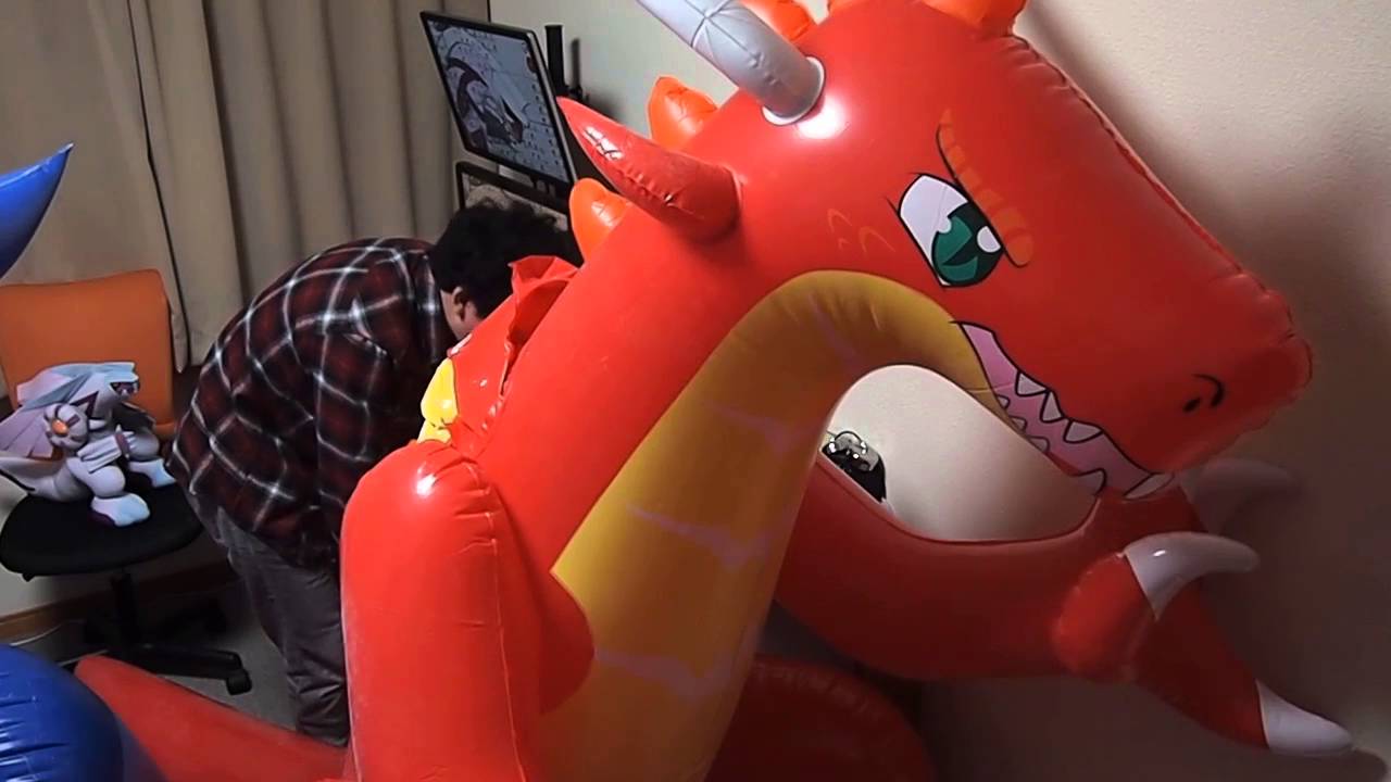 Two IW red dragons inflate and wipe - YouTube
