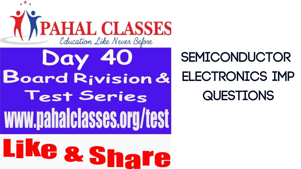 SEMICONDUCTOR ELECTRONICS - Important Questions - Day 40 - YouTube