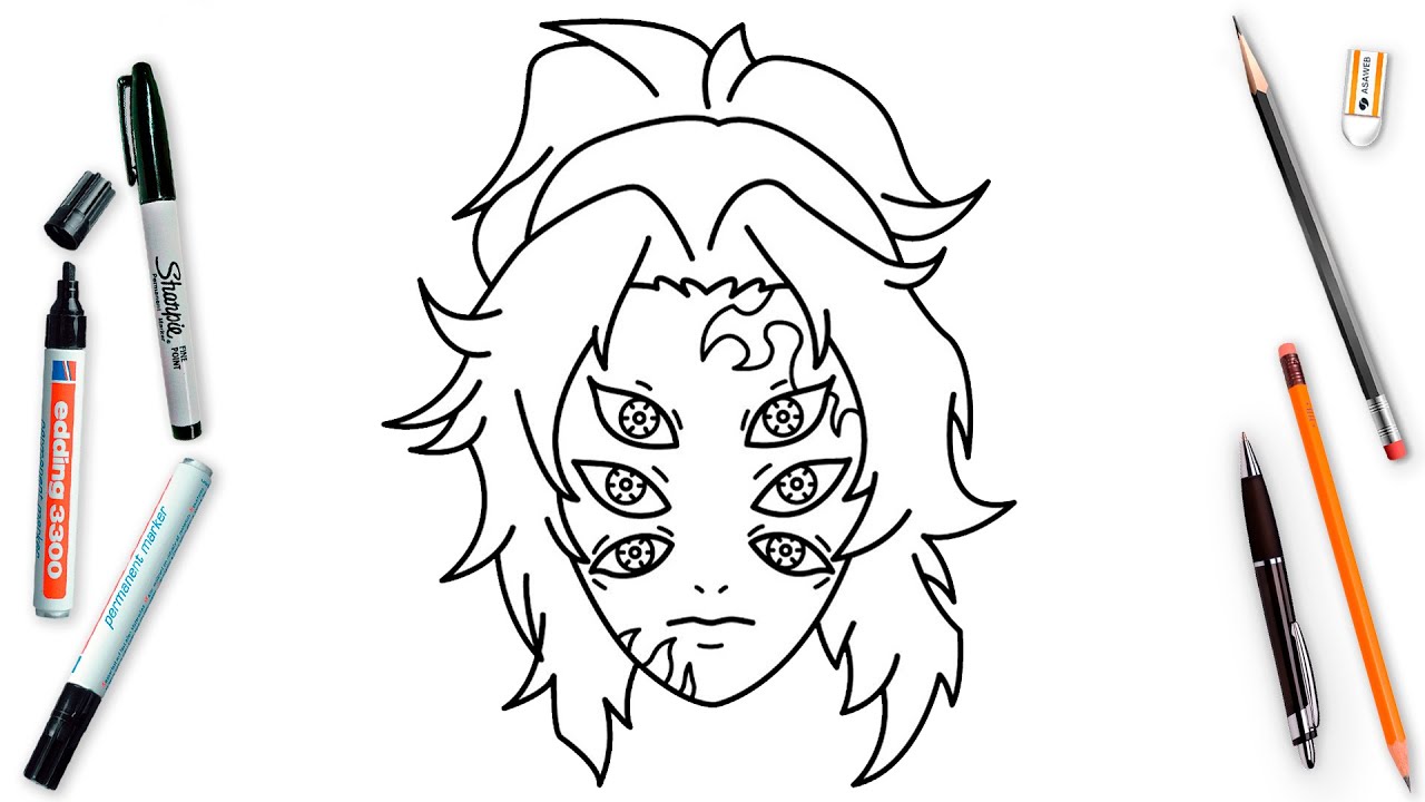 How To Draw Kokushibo Demon Easy Step By Step | Demon Slayer Anime ...