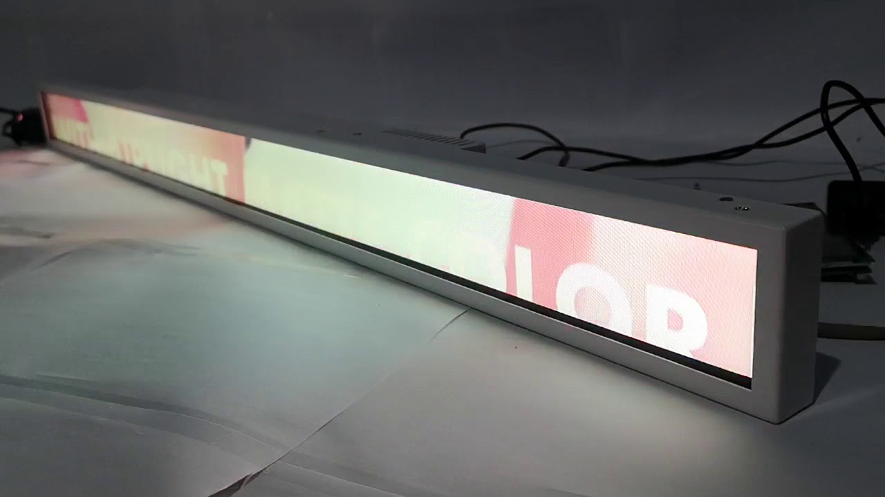 WEWISS 19" ultra-wide stretched digital bar lcd screen - YouTube