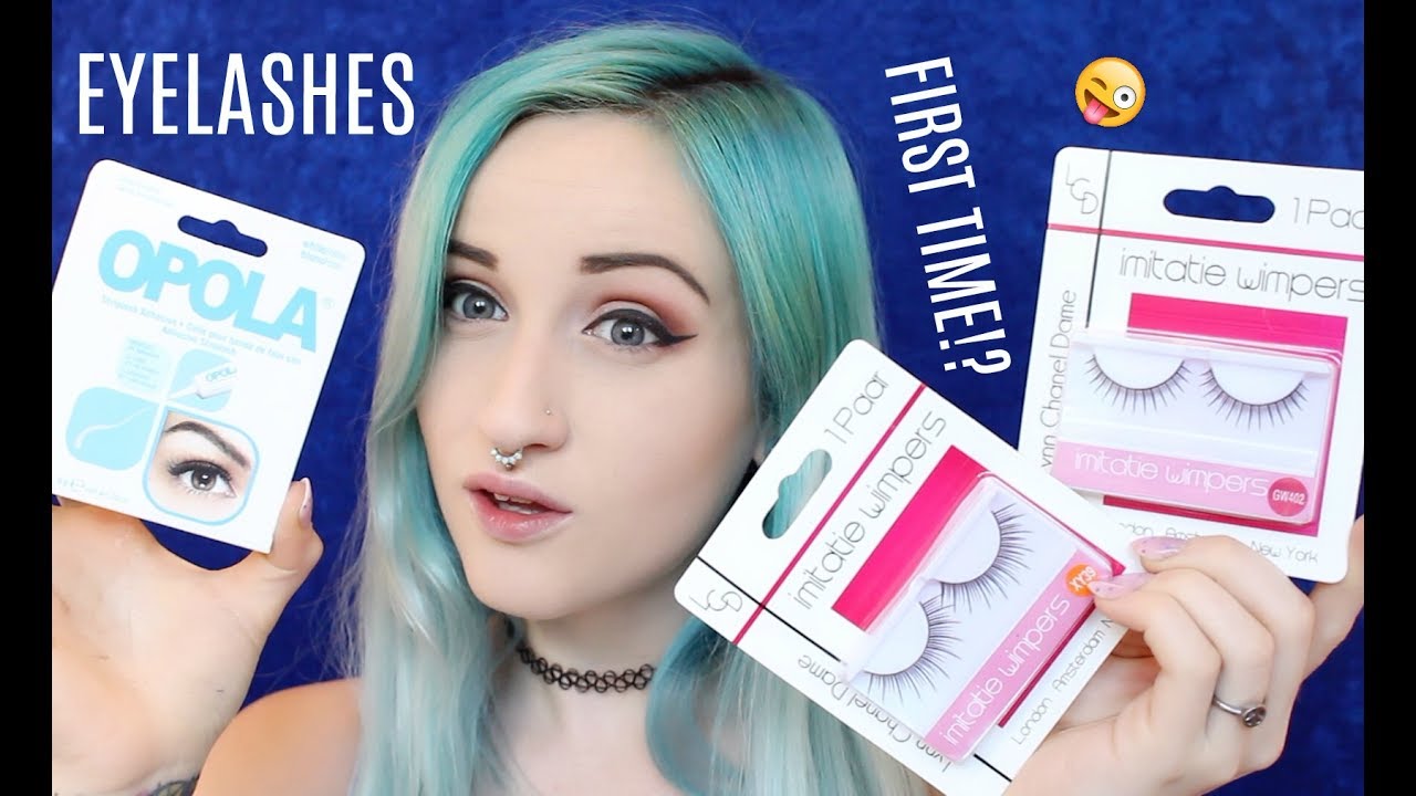 False eyelashes for the first time! ツ - YouTube
