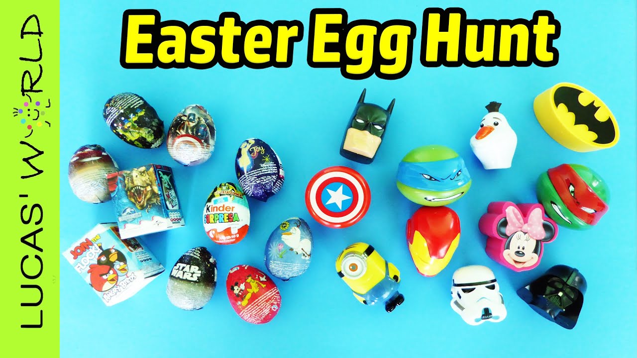 Easter Egg Hunt with Surprise Figures! BATMAN Kinder Surprise Eggs ...