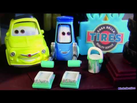 Disney Pixar Cars Guido With Rollers And Tray & Luigi With Bucket By Blucollection