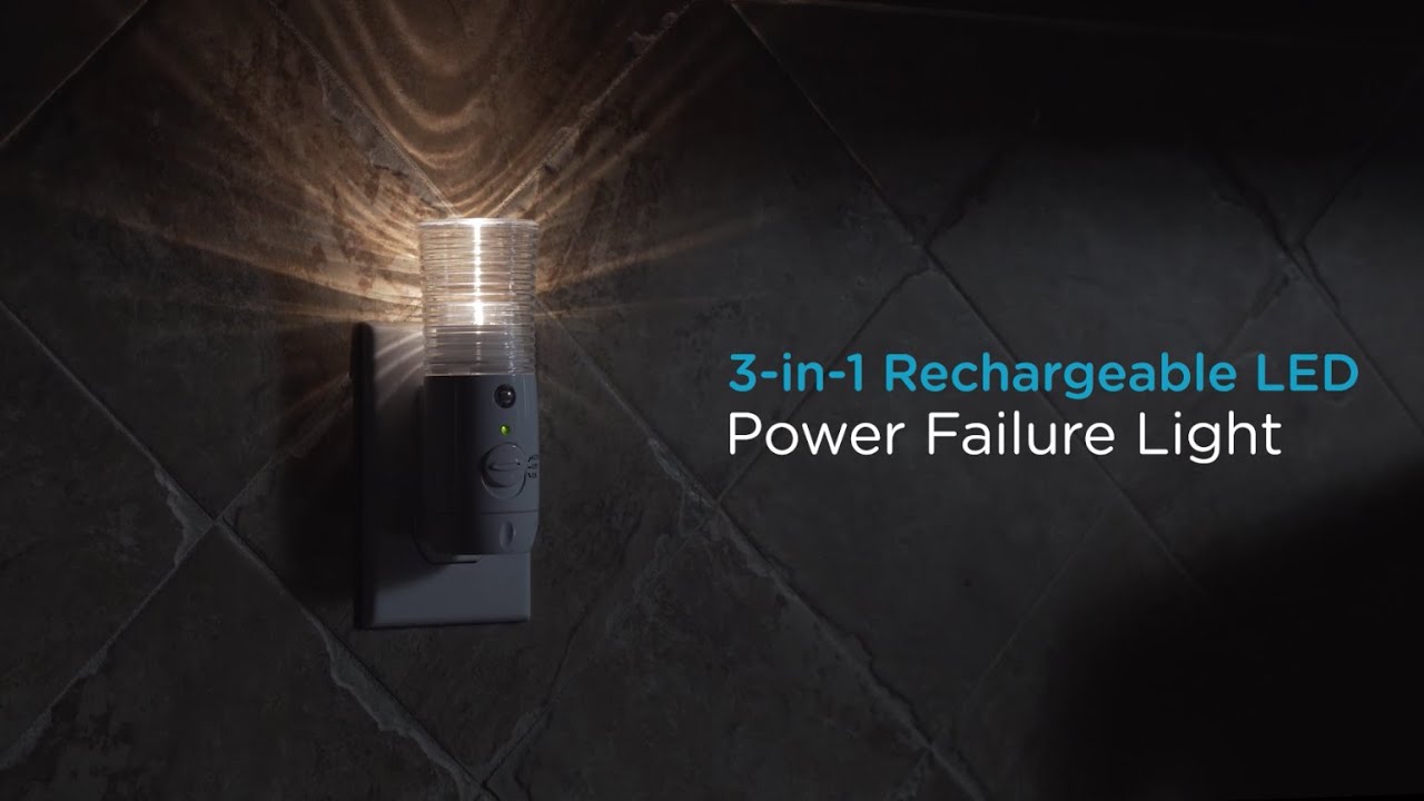 11096: 3-in-1 Rechargeable LED Power Failure Night Light Operation ...