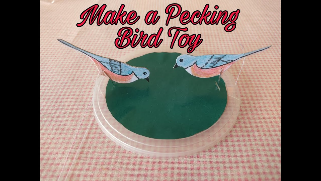 Make a Pecking Bird toy with cardboard - YouTube