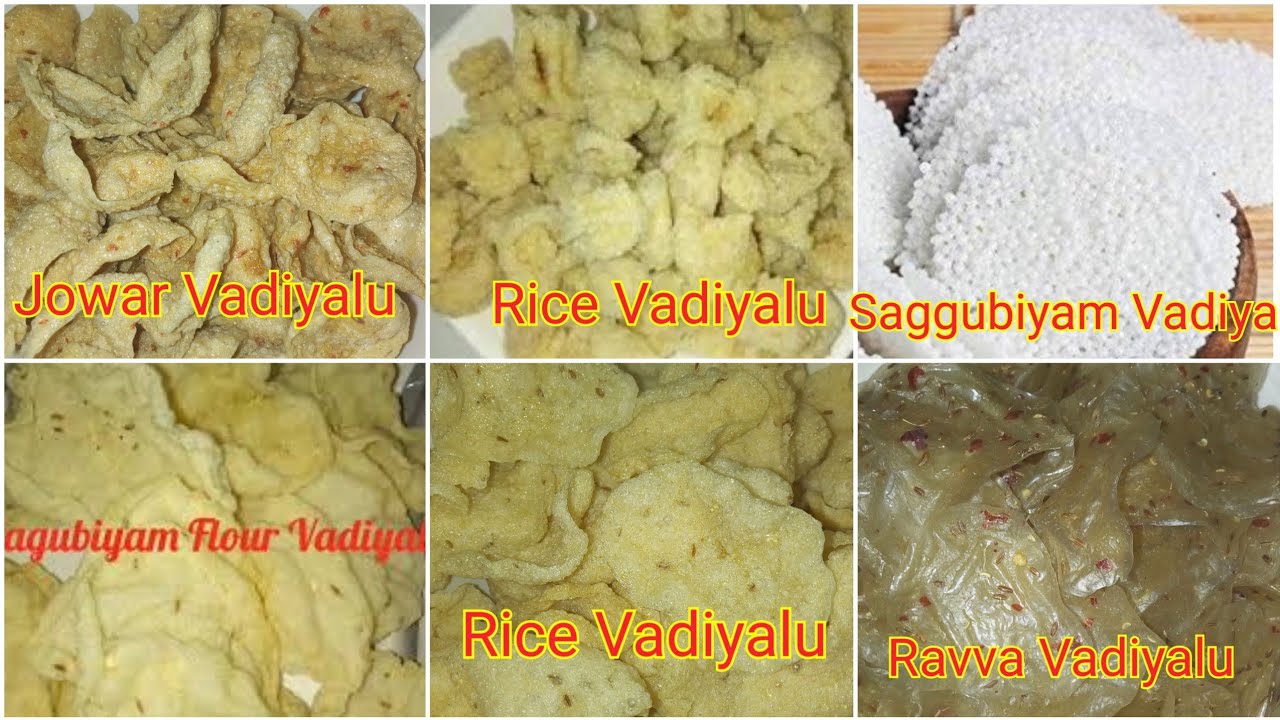 6 types of Vadiyalu Making l Saggubiyam Vadiyalu l Rice Vadiyalu l ...