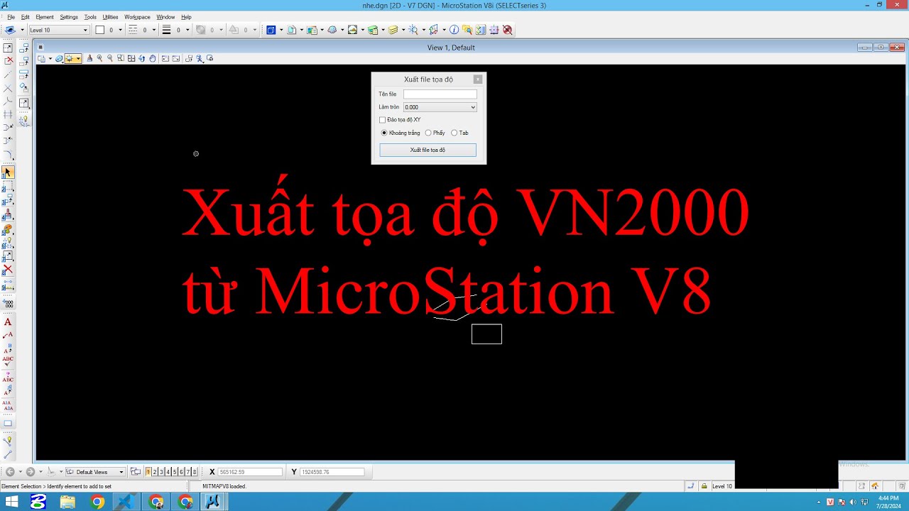 Mit Map V8: Xuất toạ độ VN2000 trong MicroStation V8i - YouTube