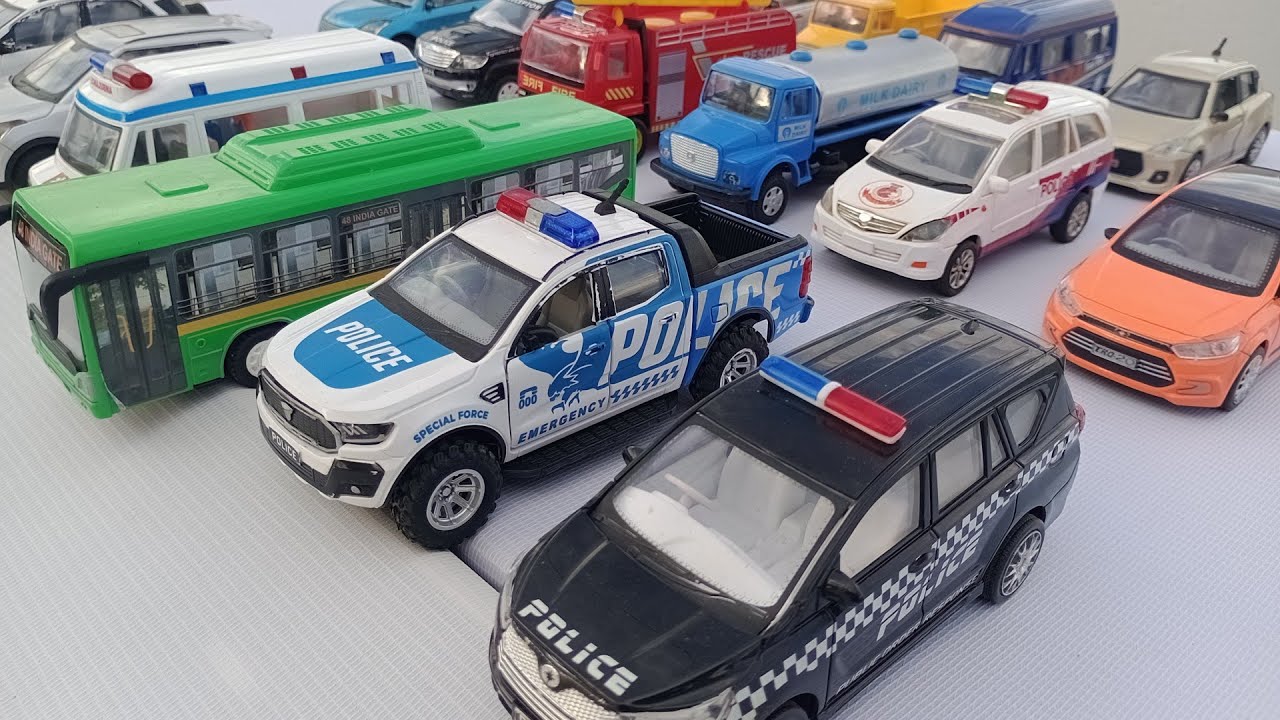 Lot of Cars Going Down a Ramp - Diecast Model Vehicles Sliding Down ...