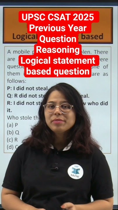 UPSC CSAT Reasoning Previous Year Question 2025 Solved | CSAT PYQ Analysis Prelims Paper 2 ...