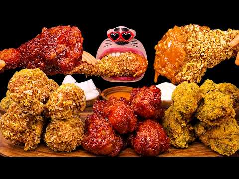 GIANT Korean Chicken 3 Ways 🍗 Crunchy Cheese vs Yangnyeom ASMR MUKBANG