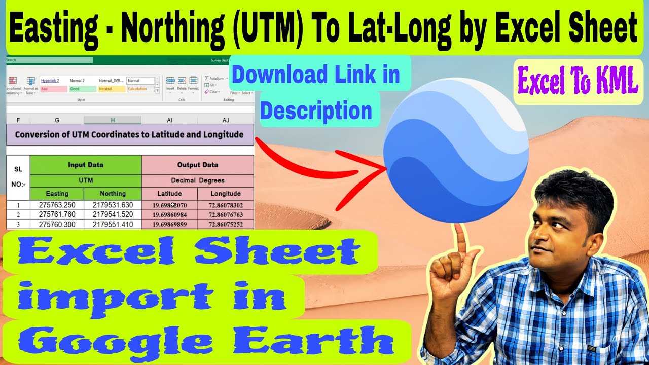 Excel to KML | UTM(E,N) to Lat Long #googleearth #latitudeandlongitude ...