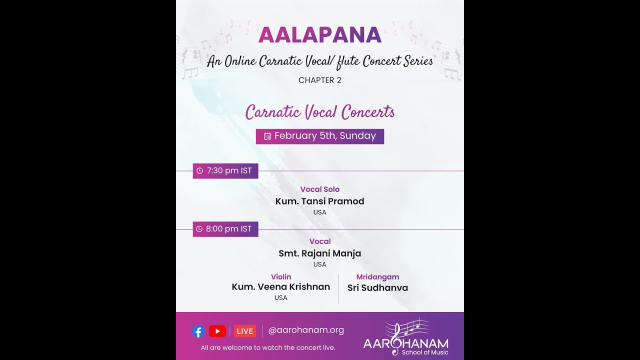 Aalapana Chaper 2- Carnatic Classical Vocal Concert by Smt.Rajani N ...