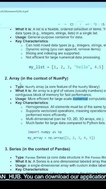 List Vs Array Coding Shortsfeed Pythonchallenge Dataanalyst Programming Learnpython Youtube