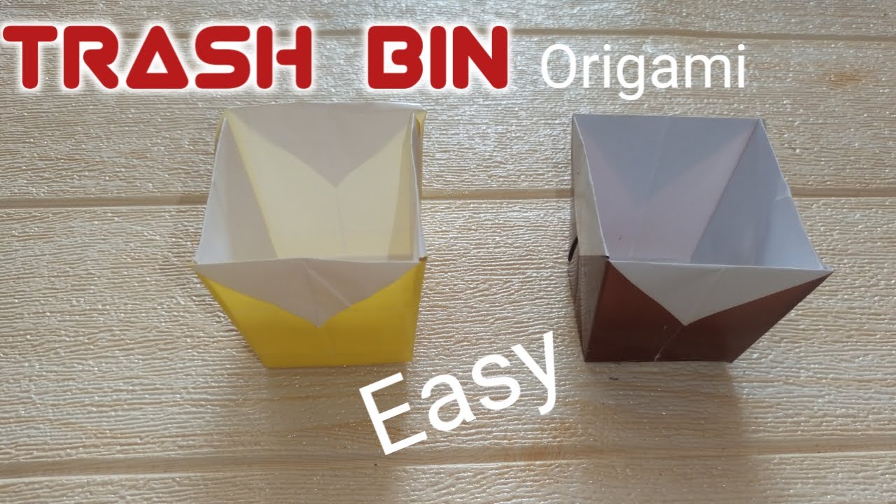 How to make trash can origami - easy for Beginners - YouTube