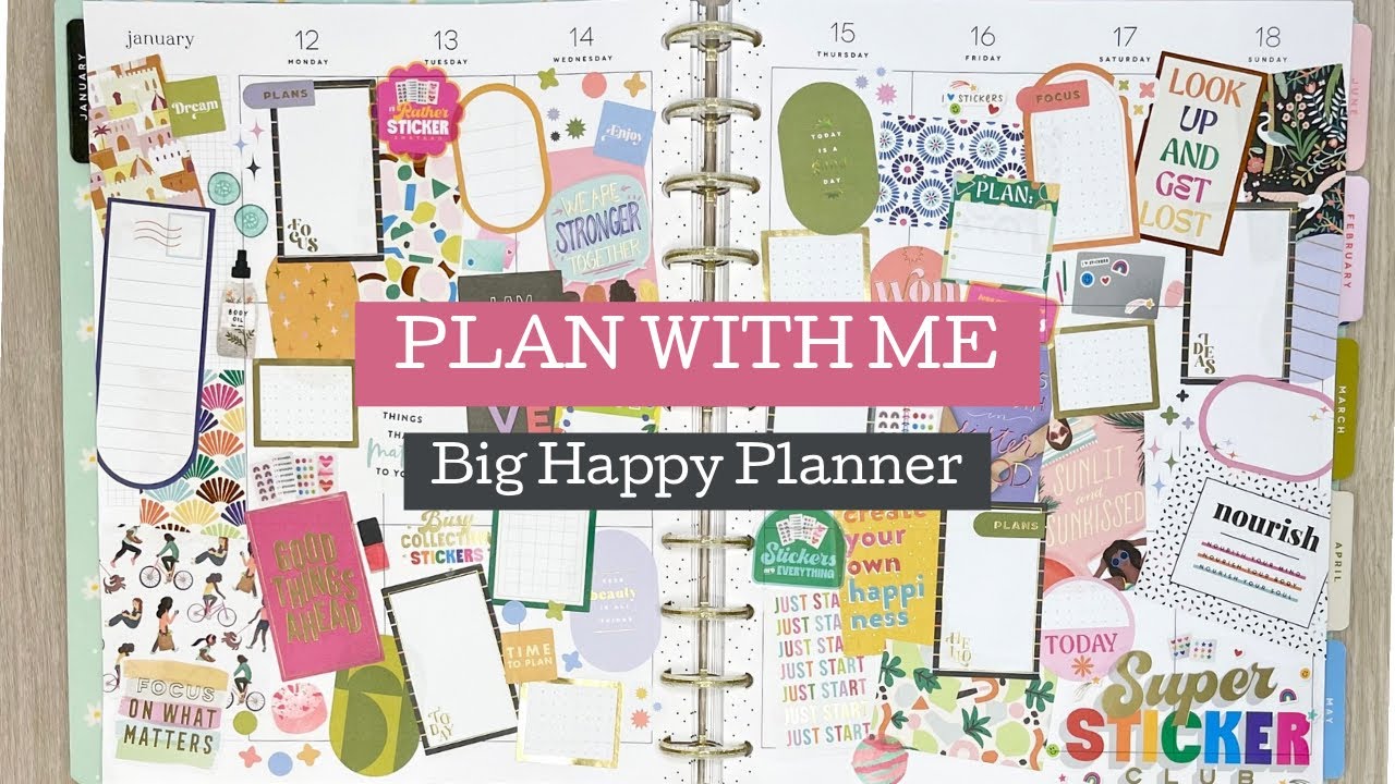 PLAN WITH ME | BIG HAPPY PLANNER | Nat. Sticker Day | Jan. 12.- 18.2026 ...