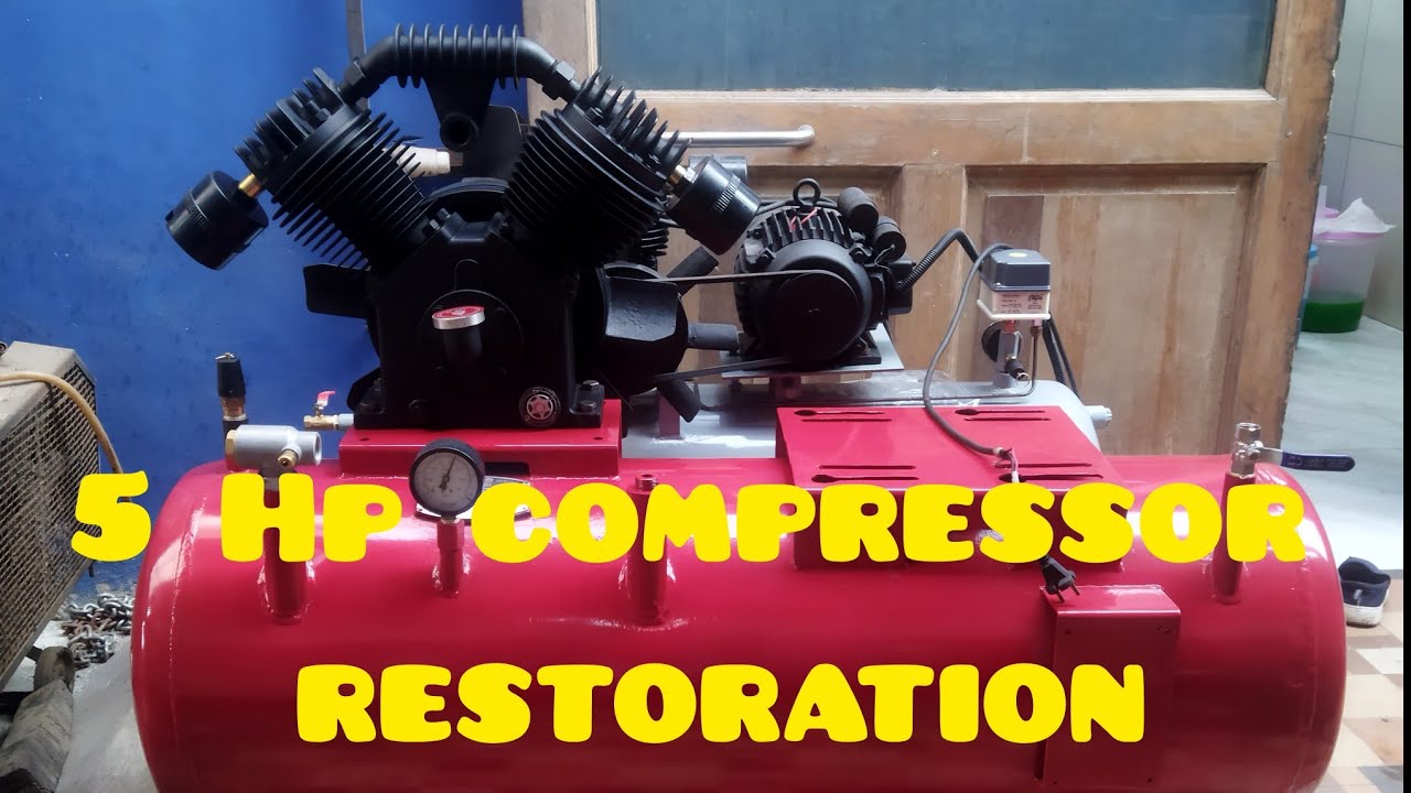 5 HP COMPRESSOR RESTORATION | RESTORATION VIDEO | AIR COMPRESSOR ...