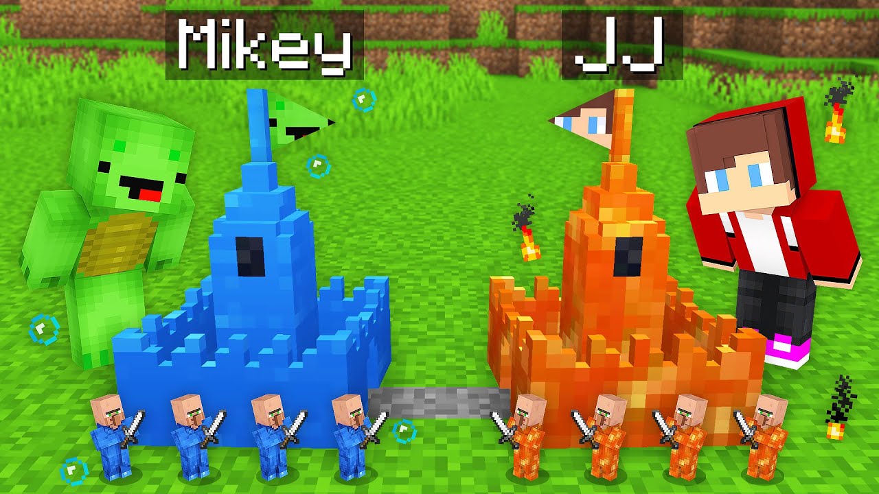 Mikey WATER vs JJ LAVA Tiny Castle Battle in Minecraft (Maizen) - YouTube