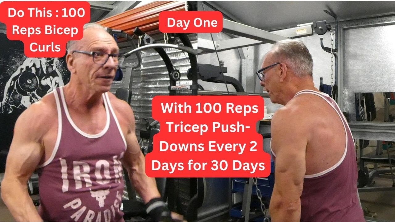 Day 1 of 100 rep's bicep curls and triceps pushdowns with only 30 ...