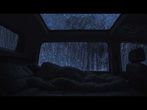 Kamper Van'da Şiddetli Yağmur ve Gök Gürültüsü Sesleri ⛈️ Uyku, Çalışma ve Rahatlama Ambiyansı