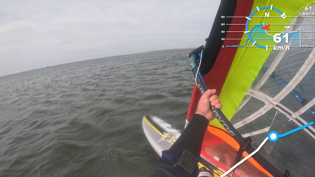 Windsurfing Terschelling,Schuitengat SSE wind, JP59 6,4m2 chopper CHC ...