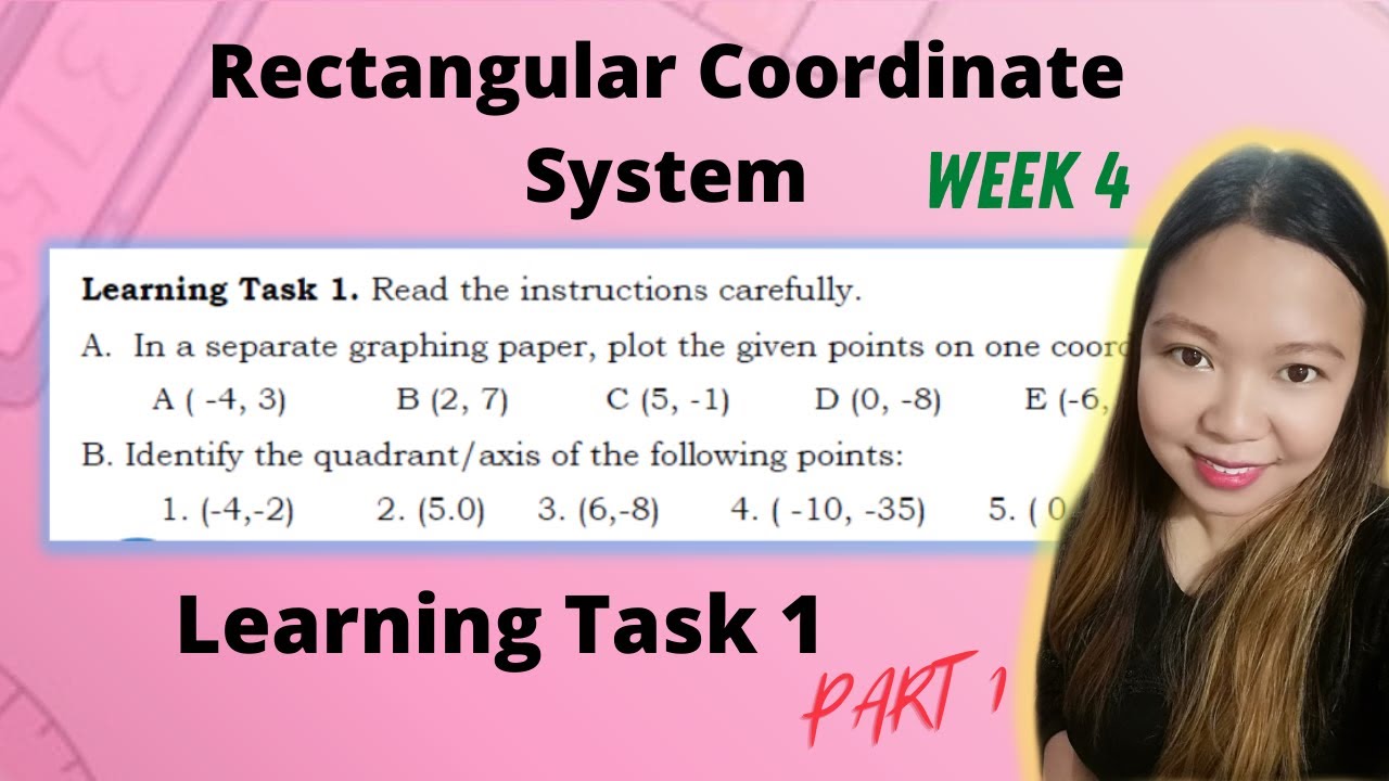 Rectangular Coordinate System Week 4 Learning Task 1 Part 1 Lovemathtv Youtube