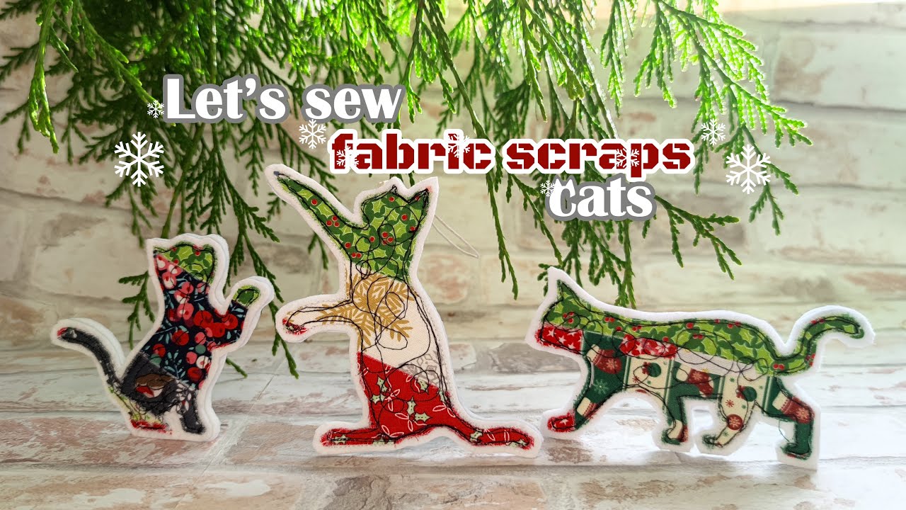 How to make fabric scraps cats - YouTube