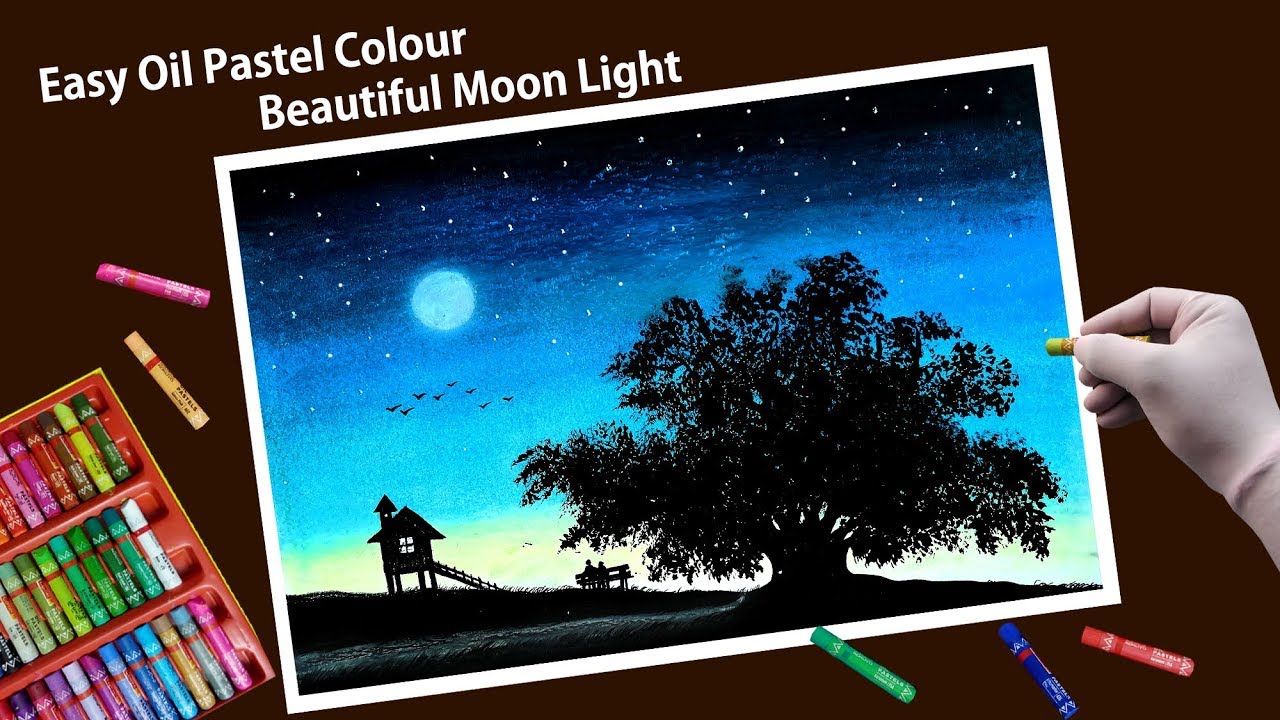 How To Draw - Moon Night Scenery Tip for Beginners Tutorials - YouTube