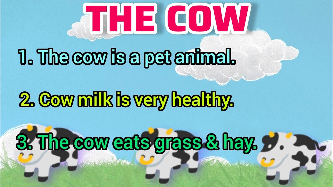 Cow Essay In English🐄|| Cow Essay For Kids|| 10 lines on cow. - YouTube