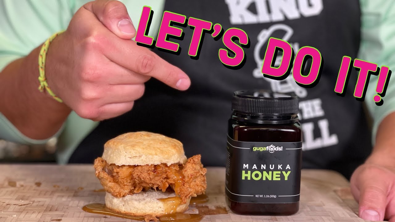 We tried Guga Foods Manuka Honey! | Honey Butter Chicken Biscuit - YouTube