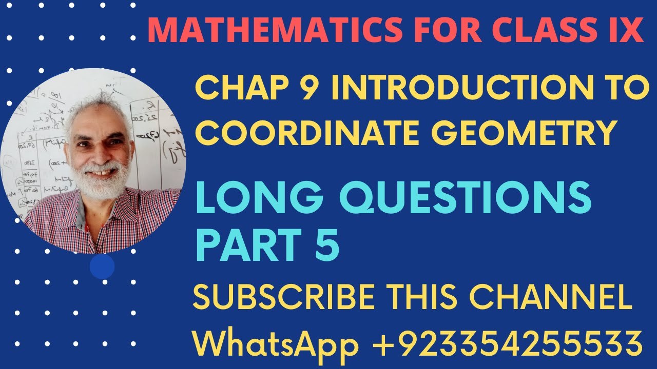 MATHEMATICS FOR CLASS IX CHAPTER 9 INTRODUCTION TO COORDINATE GEOMETRY ...