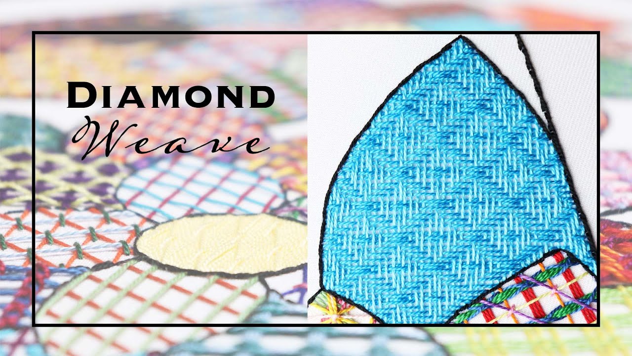 How to Stitch Diamond Weave | Laid Work Embroidery Tutorial - YouTube
