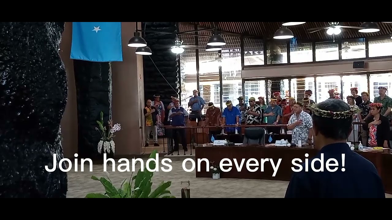 Singing of the National Anthem of the Federated States of Micronesia ...