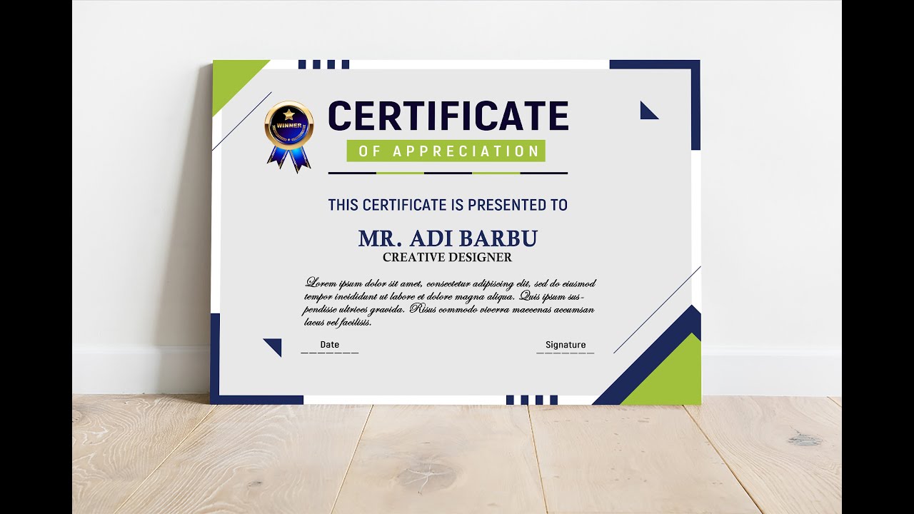 How to Make a Simple Certificate Design Photoshop Tutorial - YouTube