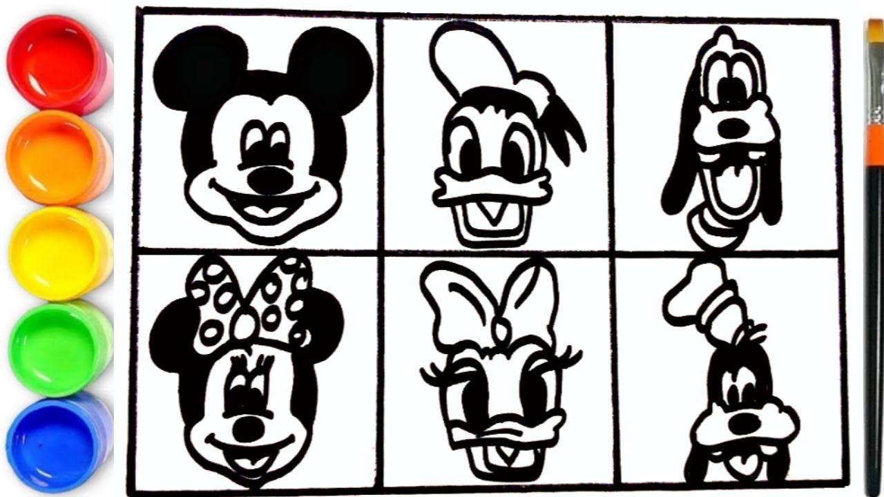 🔴🎀 Drawing and Coloring Mickey Mouse | Drawing Mickey Mouse And His ...