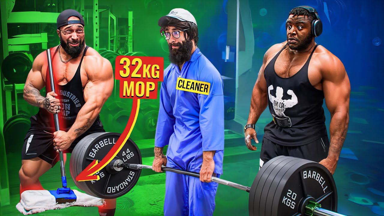 ELITE Powerlifter ANATOLY’s 32kg Mop Prank #38 – FAKE Cleaner in Gym! 😲 ...